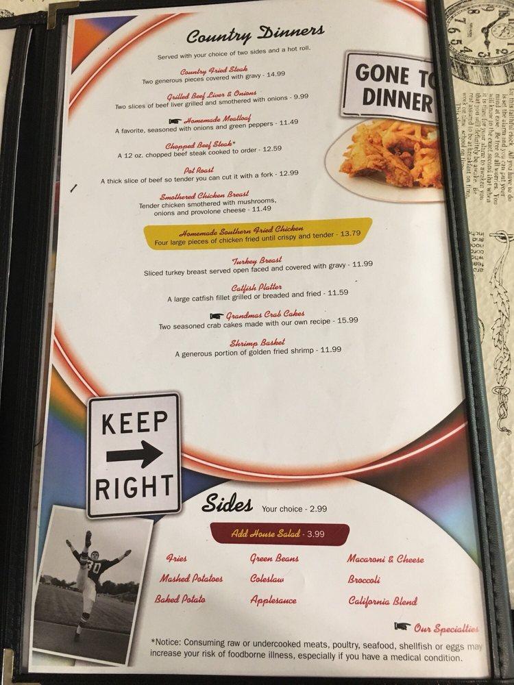 Menu at Horne's restaurant, Port Royal