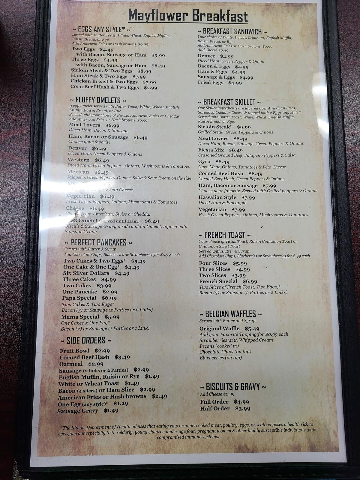 Menu at Mayflower Family Restaurant, Dunlap