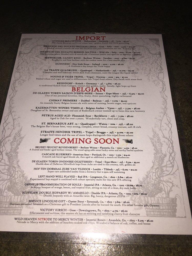 Menu at Brick Store Pub, Decatur