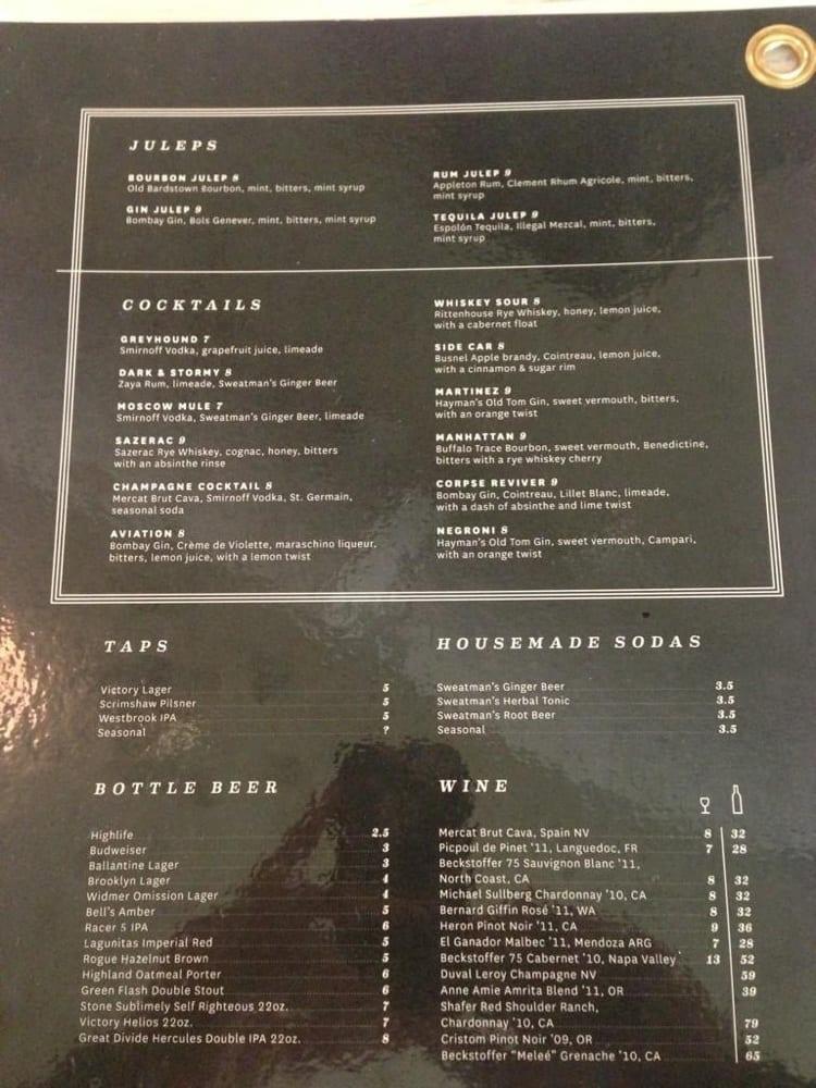 Menu at The Rarebit pub & bar, Charleston
