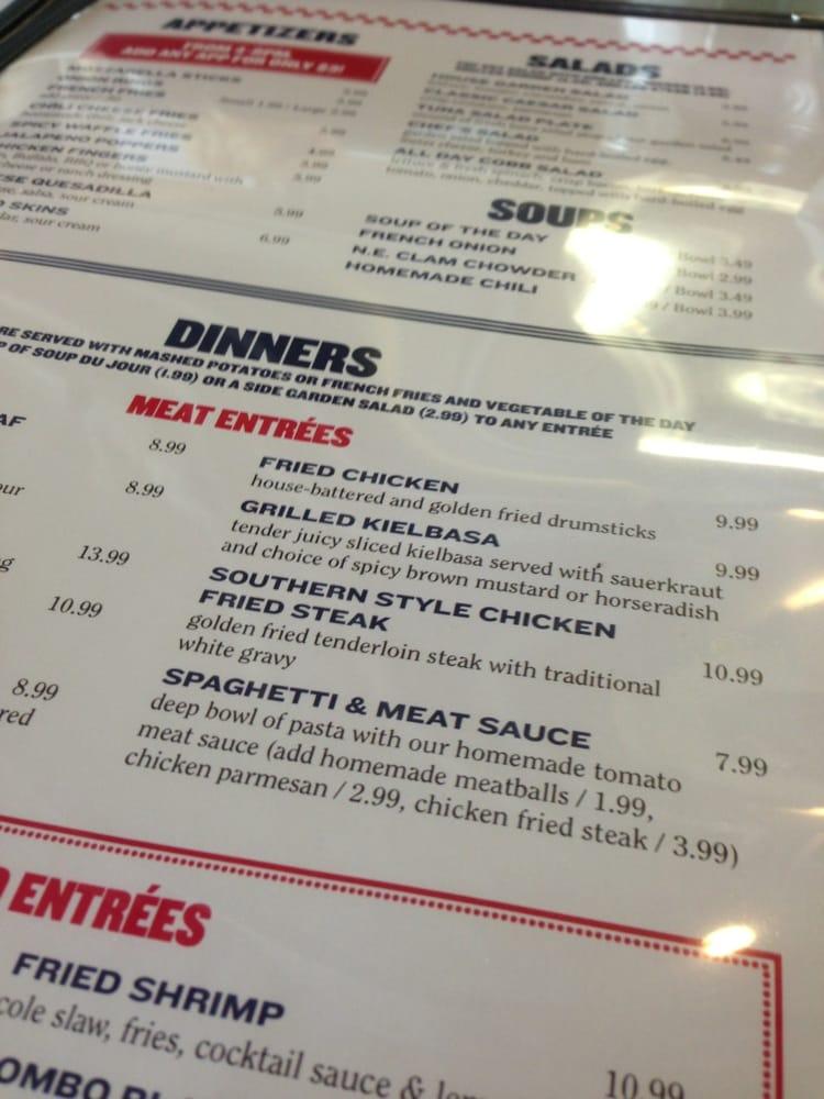 Menu at Whately Diner restaurant, Whately