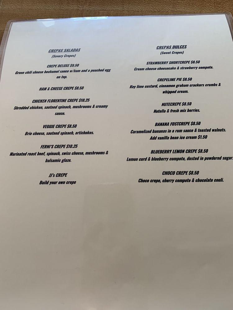 Menu at Crepas-oh! restaurant, Santa Fe