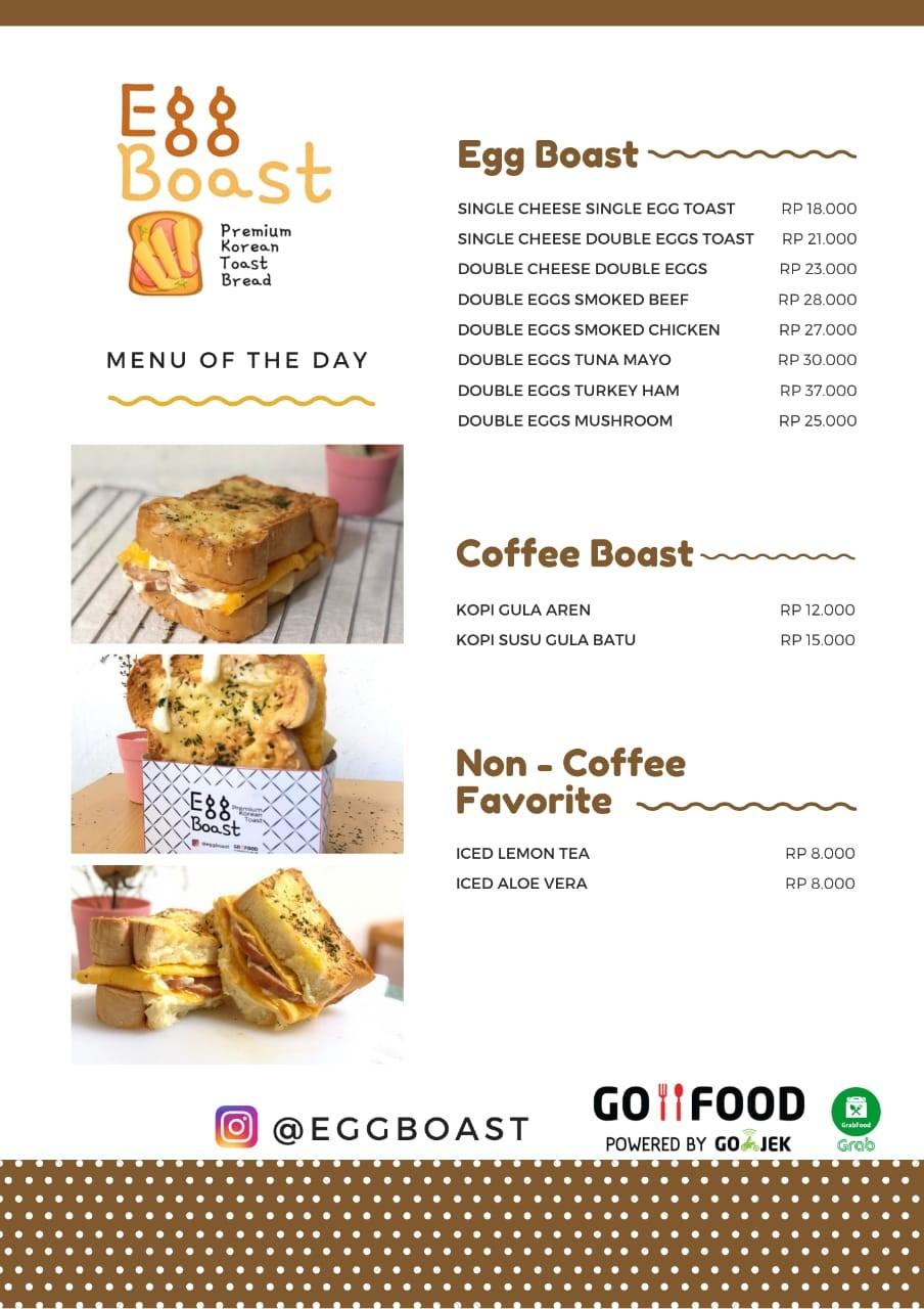 Menu at Egg Boast Premium Korean Toast restaurant, West Jakarta