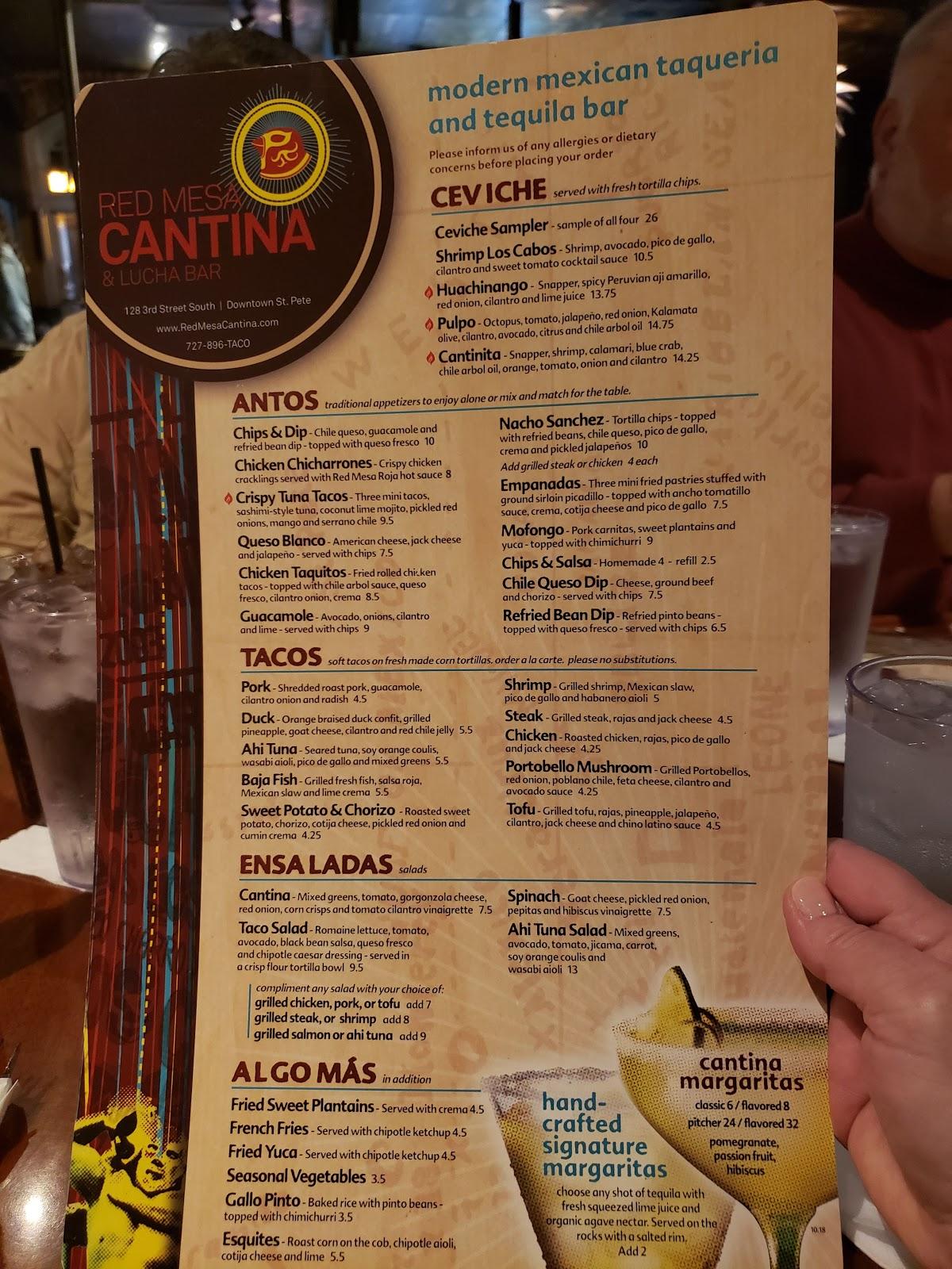 Menu at Red Mesa Cantina pub & bar, Saint Petersburg