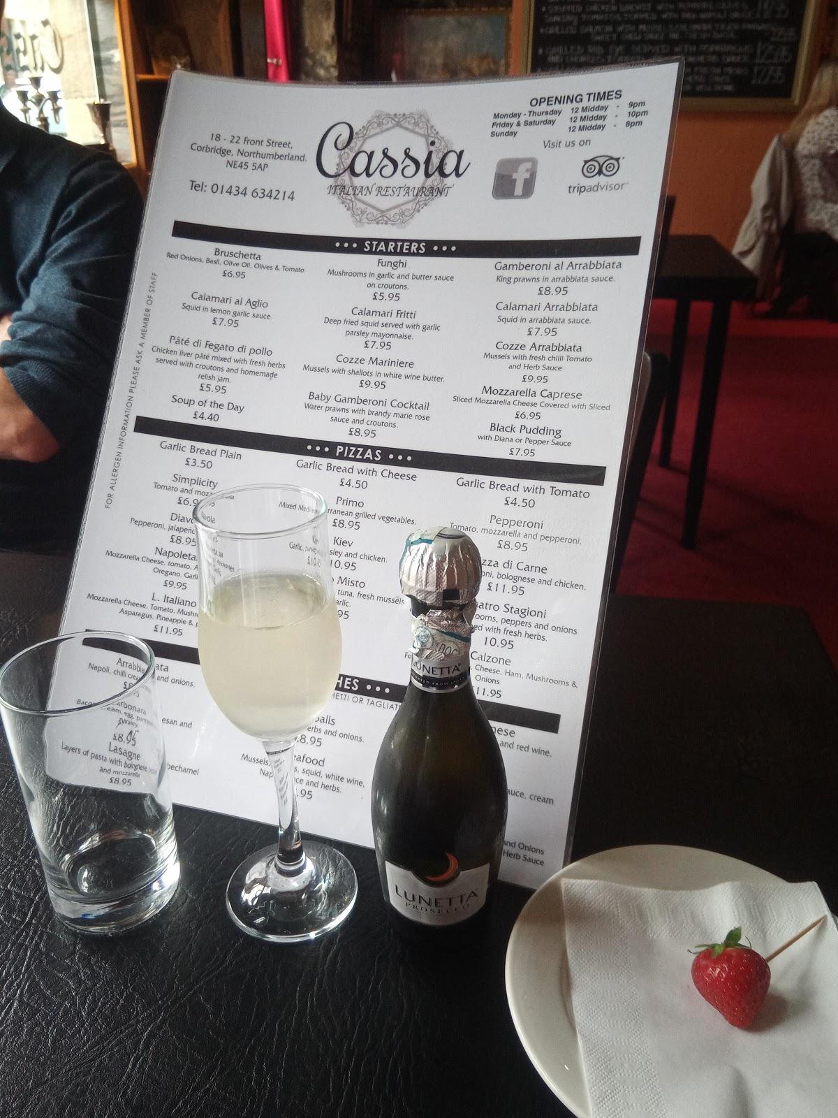 Menu at Casa Rosso restaurant, Corbridge