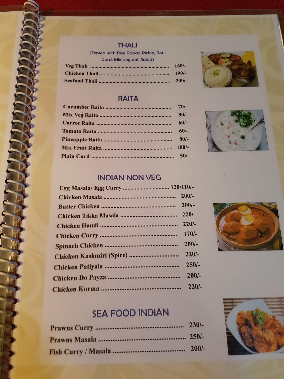 Menu at Coco Garden Restaurant, Agonda