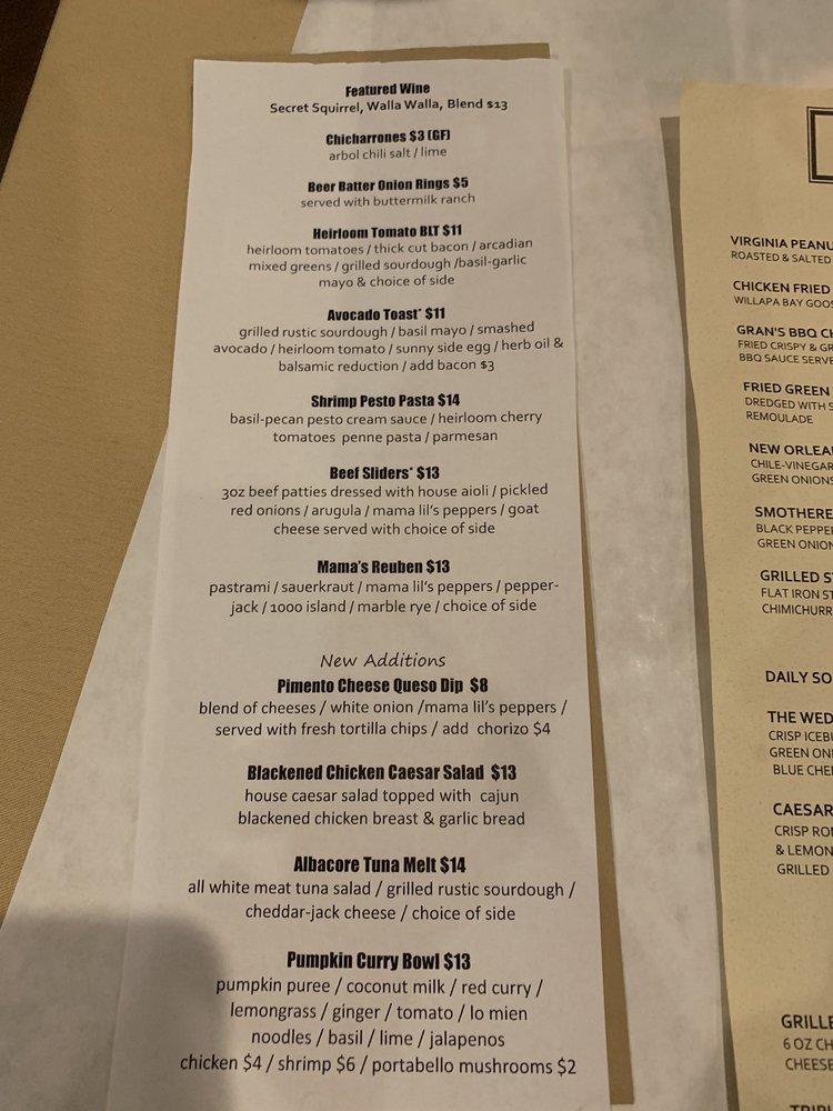 Menu at Frontier Public House, Vancouver