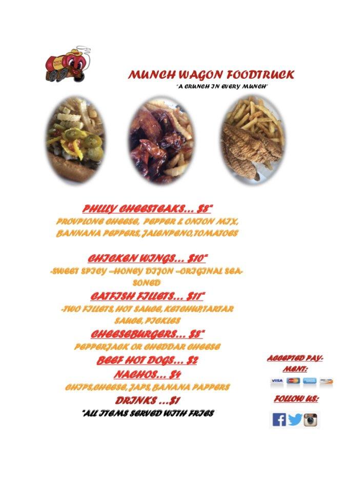 Menu at Munch Wagon, Fenton