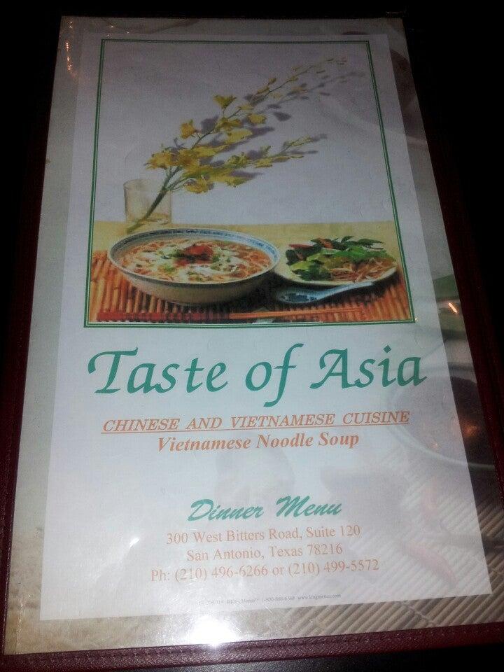 Menu at Taste of Asia restaurant, San Antonio, 300 W Bitters Rd #120