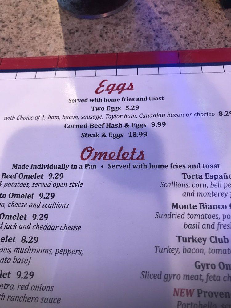 Menu at Town Diner restaurant, East Windsor, 431 US-130
