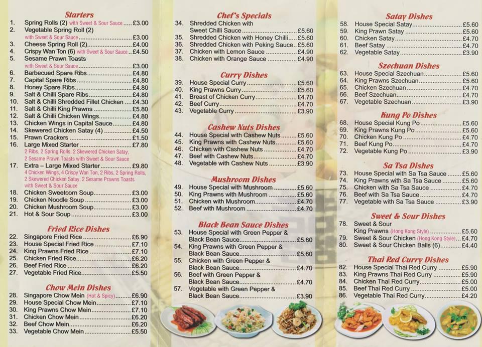 Menu at A's Corner Chinese Restaurant, Belleek