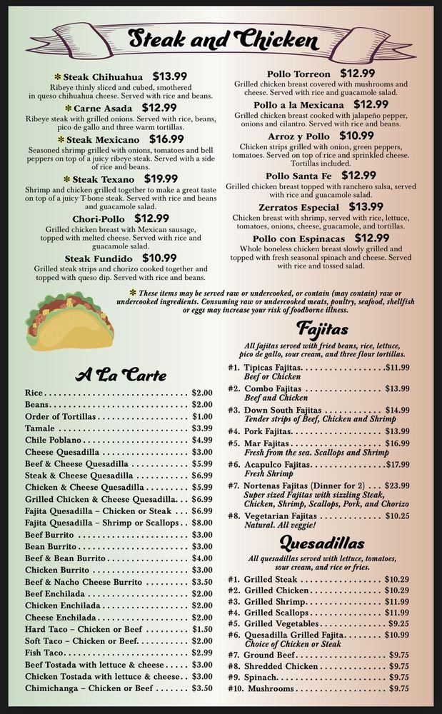 Carta de Agavero Mexican Restaurant, Cuyahoga Falls