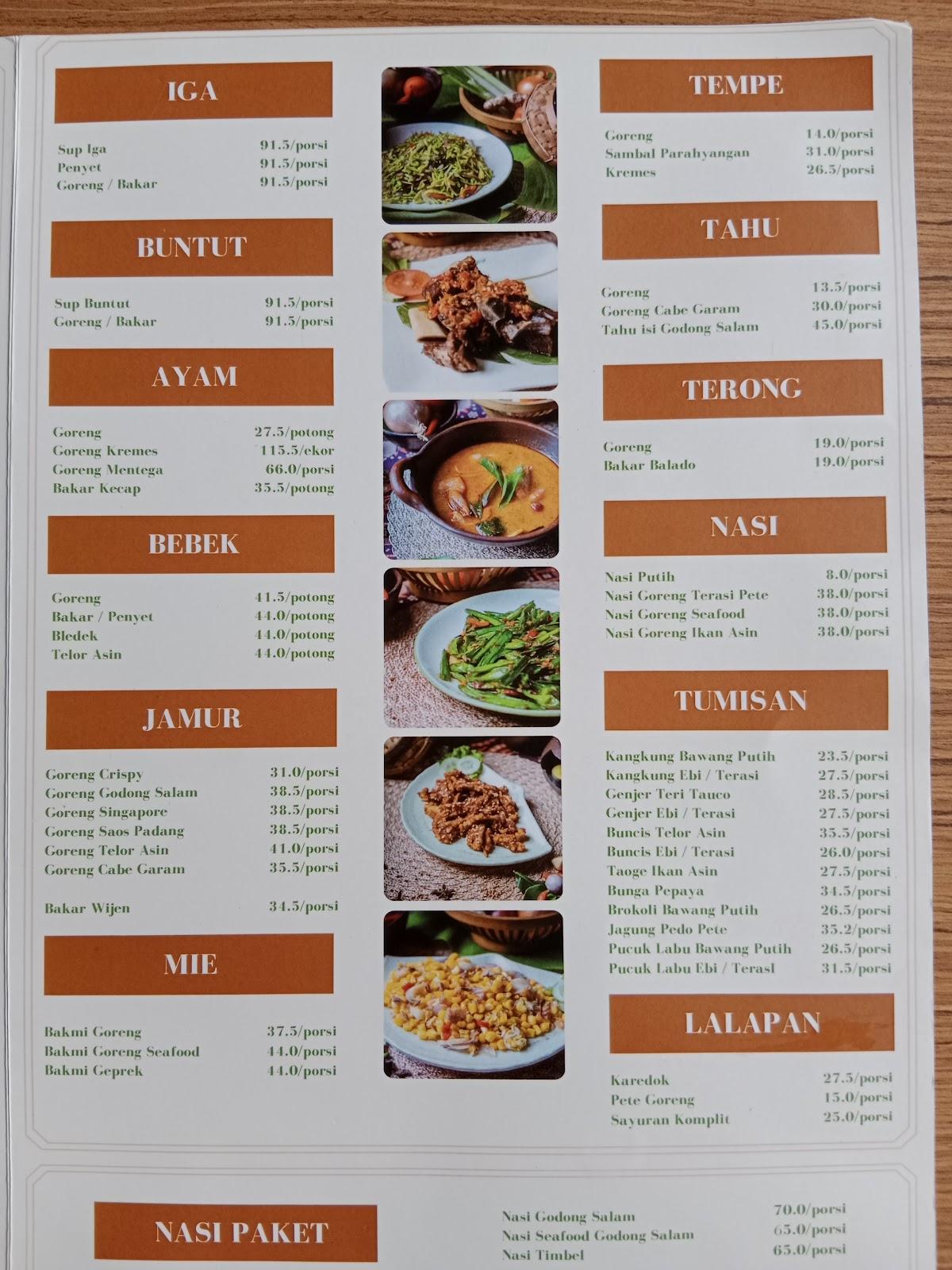 Menu at Restoran "Godong Salam" restaurant, Ungaran, Jl. Diponegoro No.108