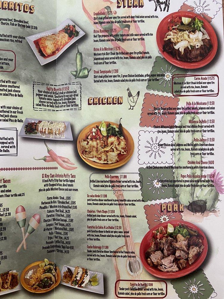 Menu at Taqueria el Rey restaurant, Port St. Lucie