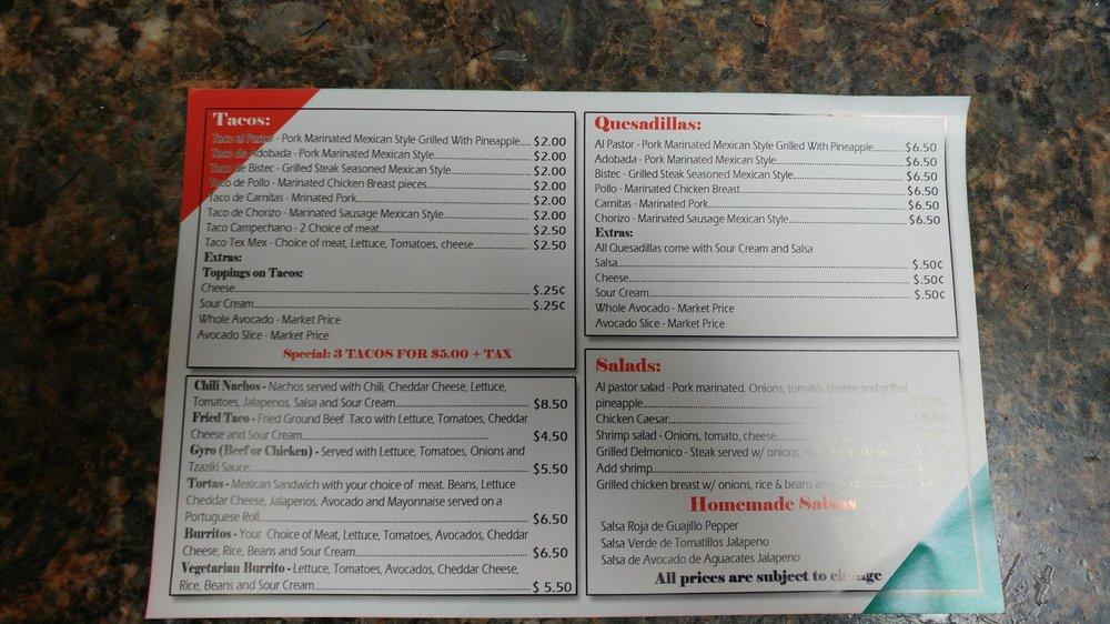 Menu at Aqui Es: A Taste Of Mexico restaurant, Bethlehem