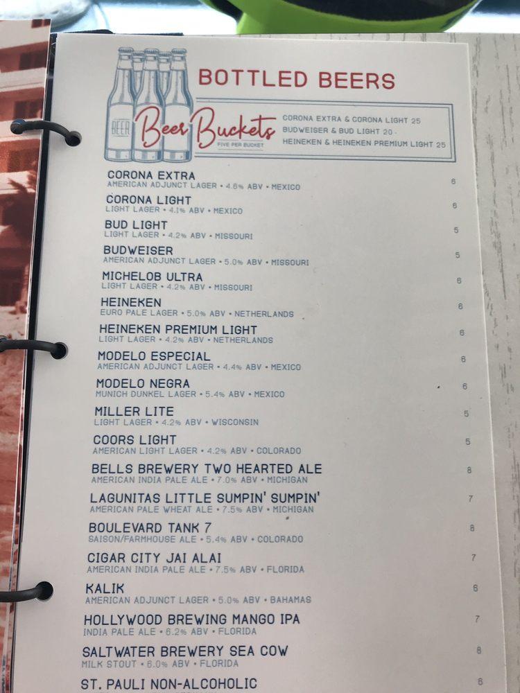 Menu at Bo's Beach pub & bar, Fort Lauderdale