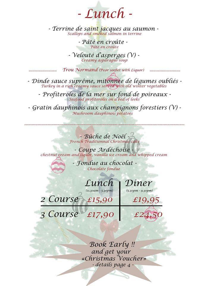 Menu at Le Marche Francais restaurant, Edinburgh