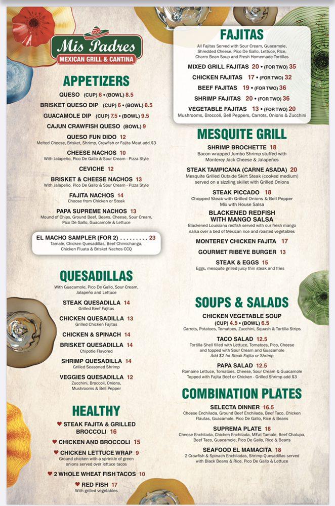 Carta del restaurante Mi Padres Mexican Grill & catering, Baton Rouge ...
