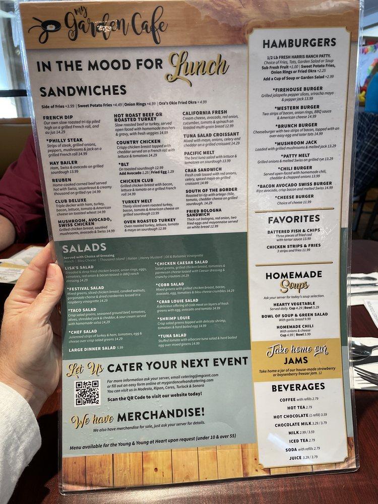 Menu at My Garden Café cafe, Sonora