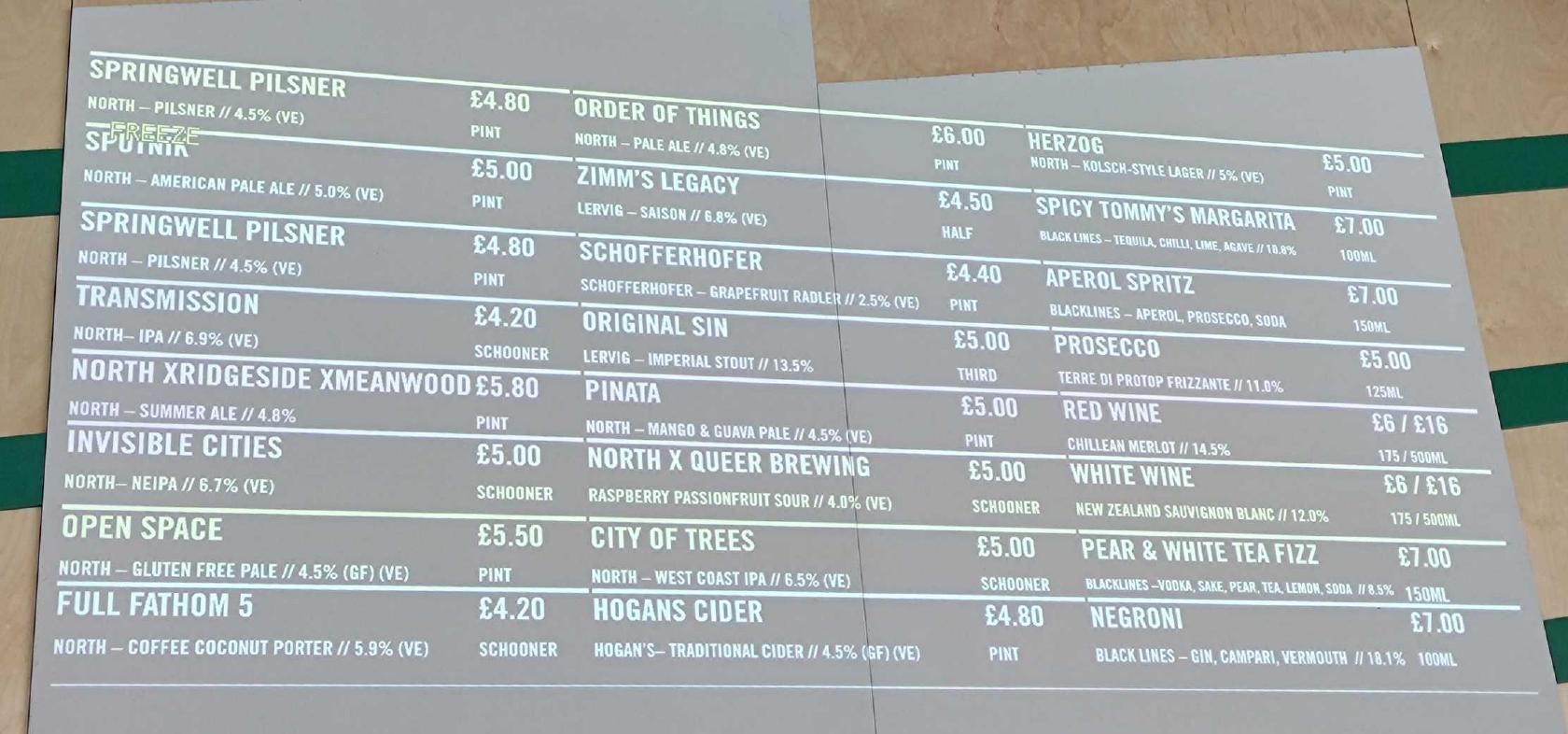 Menu at Leeds Tap pub & bar, Leeds, 18-24 New Station Street