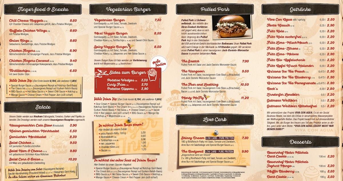 Speisekarte von Burger Inn restaurant, Schweinfurt, Nußgasse 2