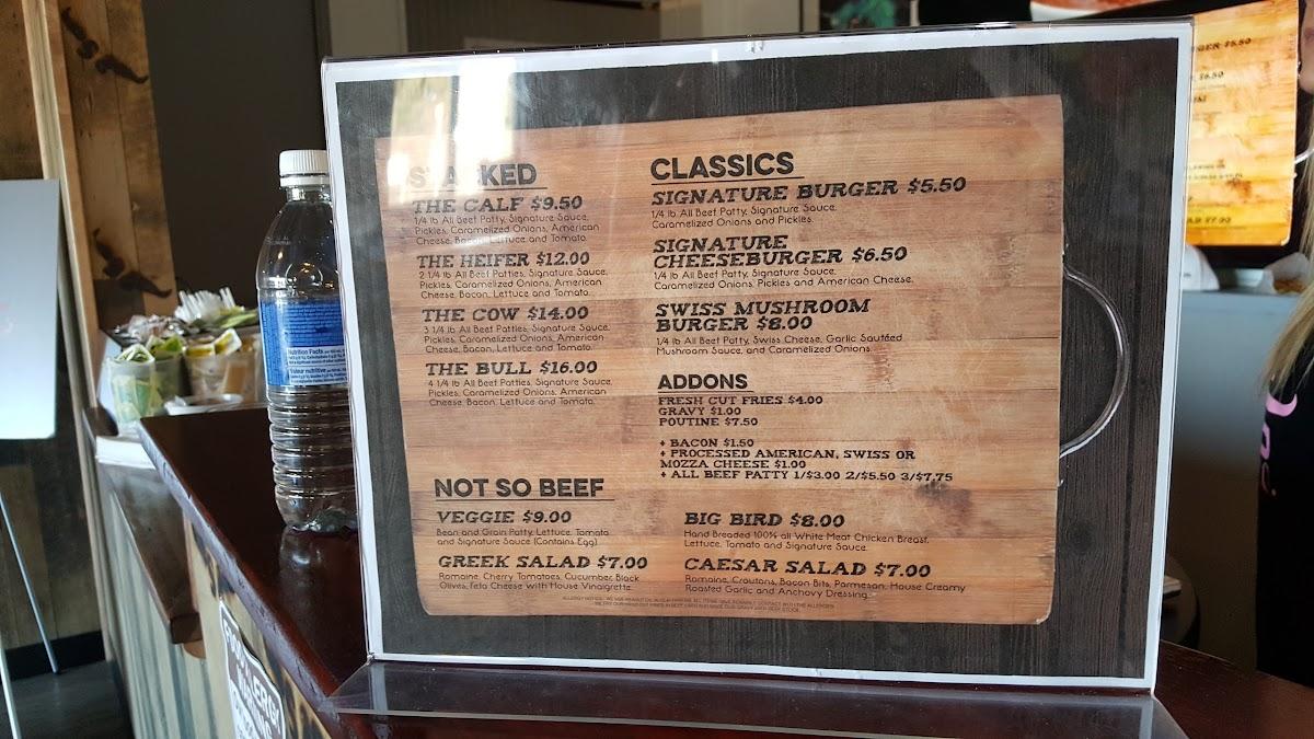 Menu at Beefcake’s Burger Factory - Current River restaurant, Thunder Bay