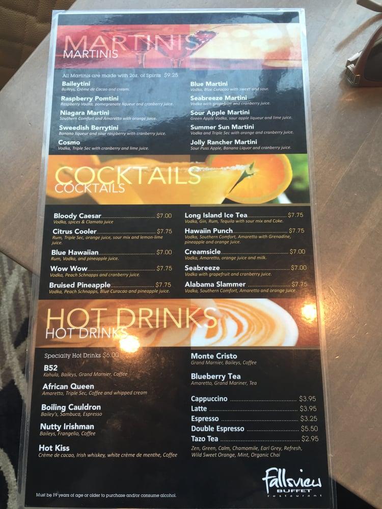 Menu at Fallsview Restaurant, Niagara Falls, Falls Ave