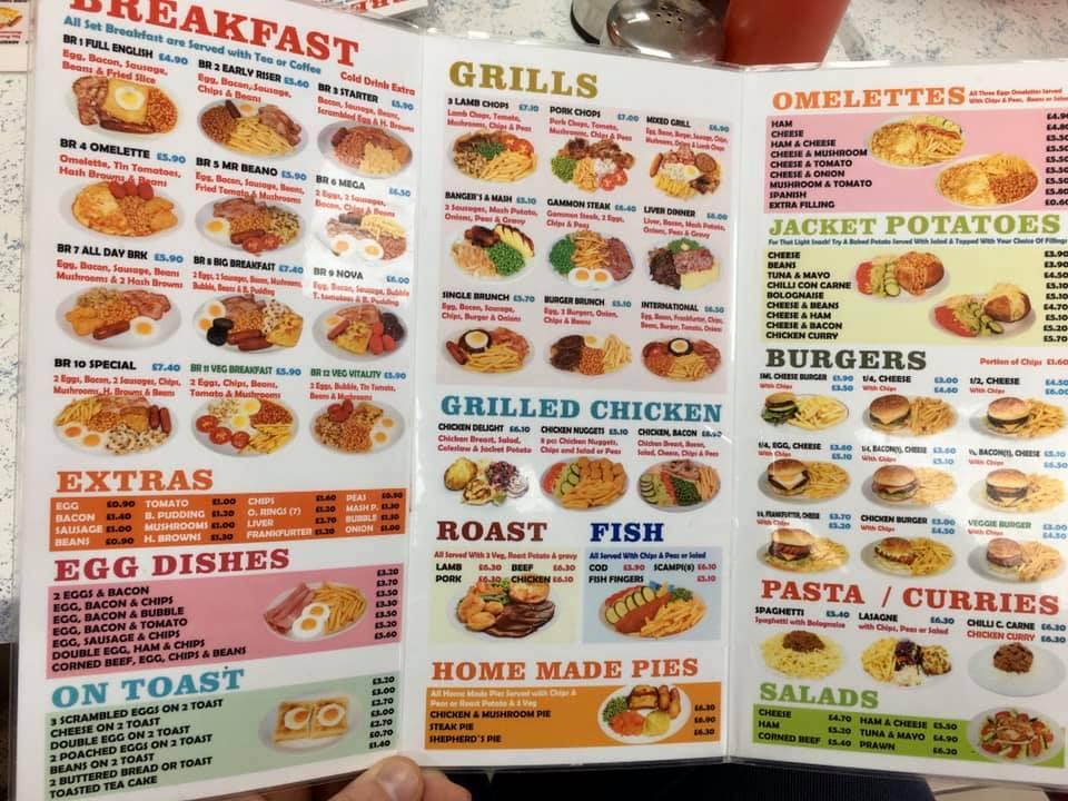 Menu at Mr Beano's Cafe And Restaurant, Whitstable