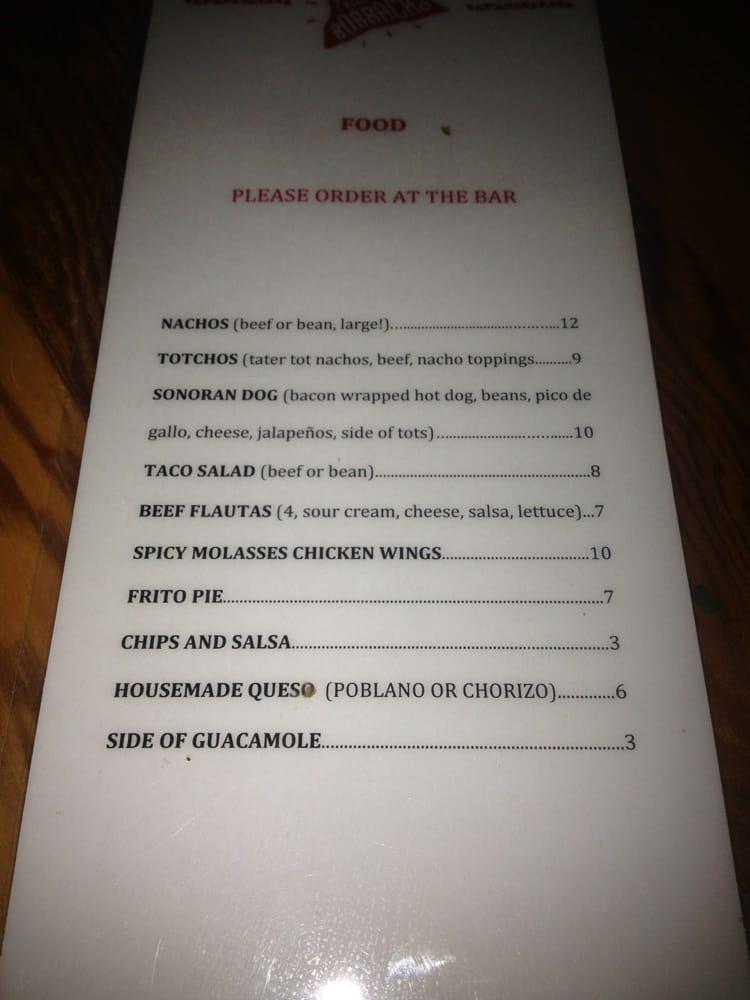 Menu at Nacho Borracho pub & bar, Seattle