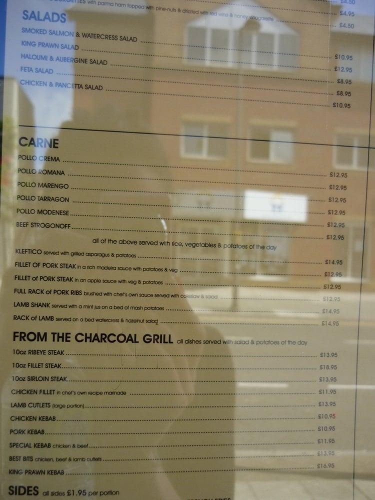 Menu at Nicolas Ristorante restaurant, Liverpool