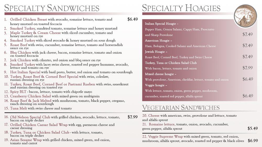 Menu at Old Nelson Food Market, Philadelphia, Chestnut St
