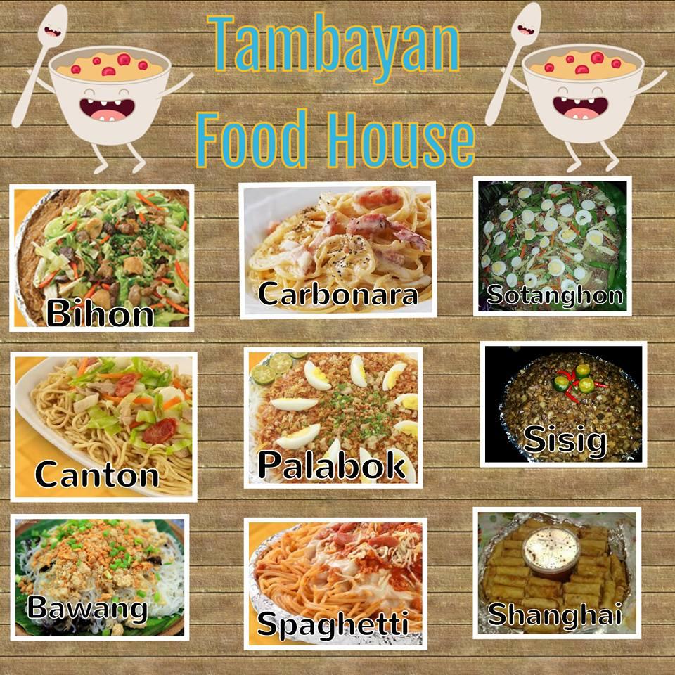Menu at Tambayan Food House restaurant, Los Baños