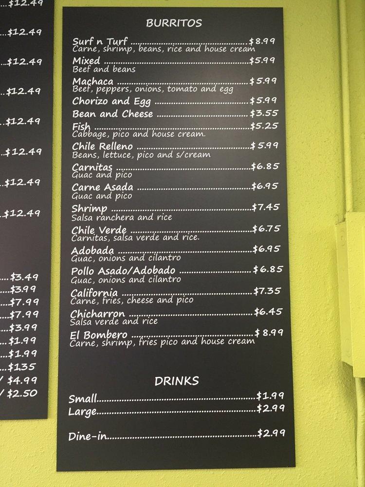 Menu at That Mexican Place restaurant, Escondido, 200 W El Norte Pkwy