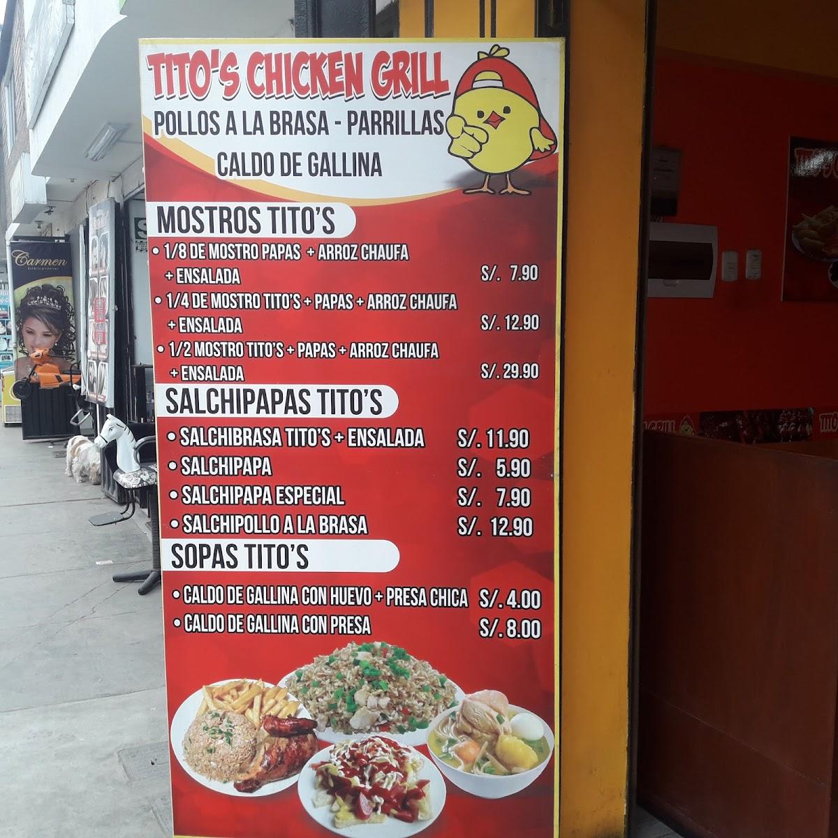 Menu at Tito's Chicken Grill, Chorrillos