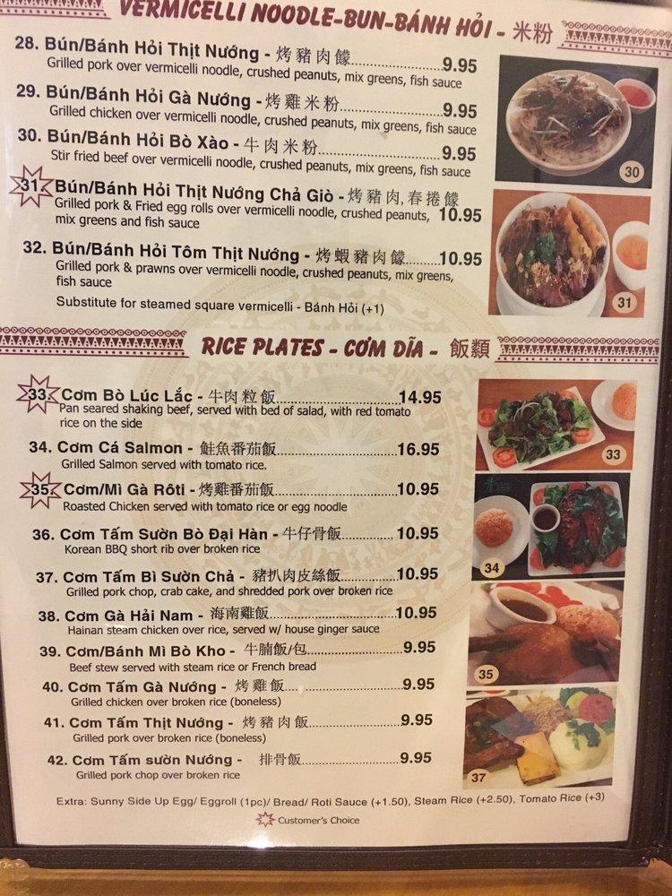 Menu at Truong Thanh Vietnamese Restaurant, Milpitas