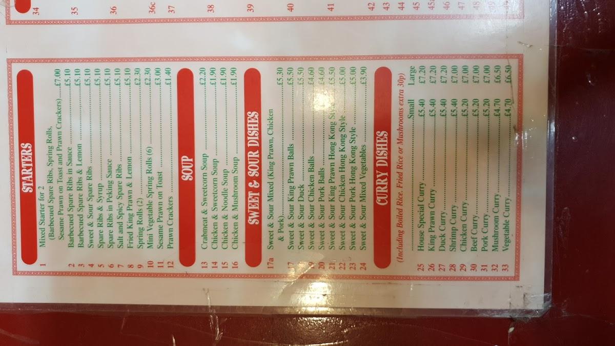 Menu at Wok Express fast food, Stratford-upon-Avon