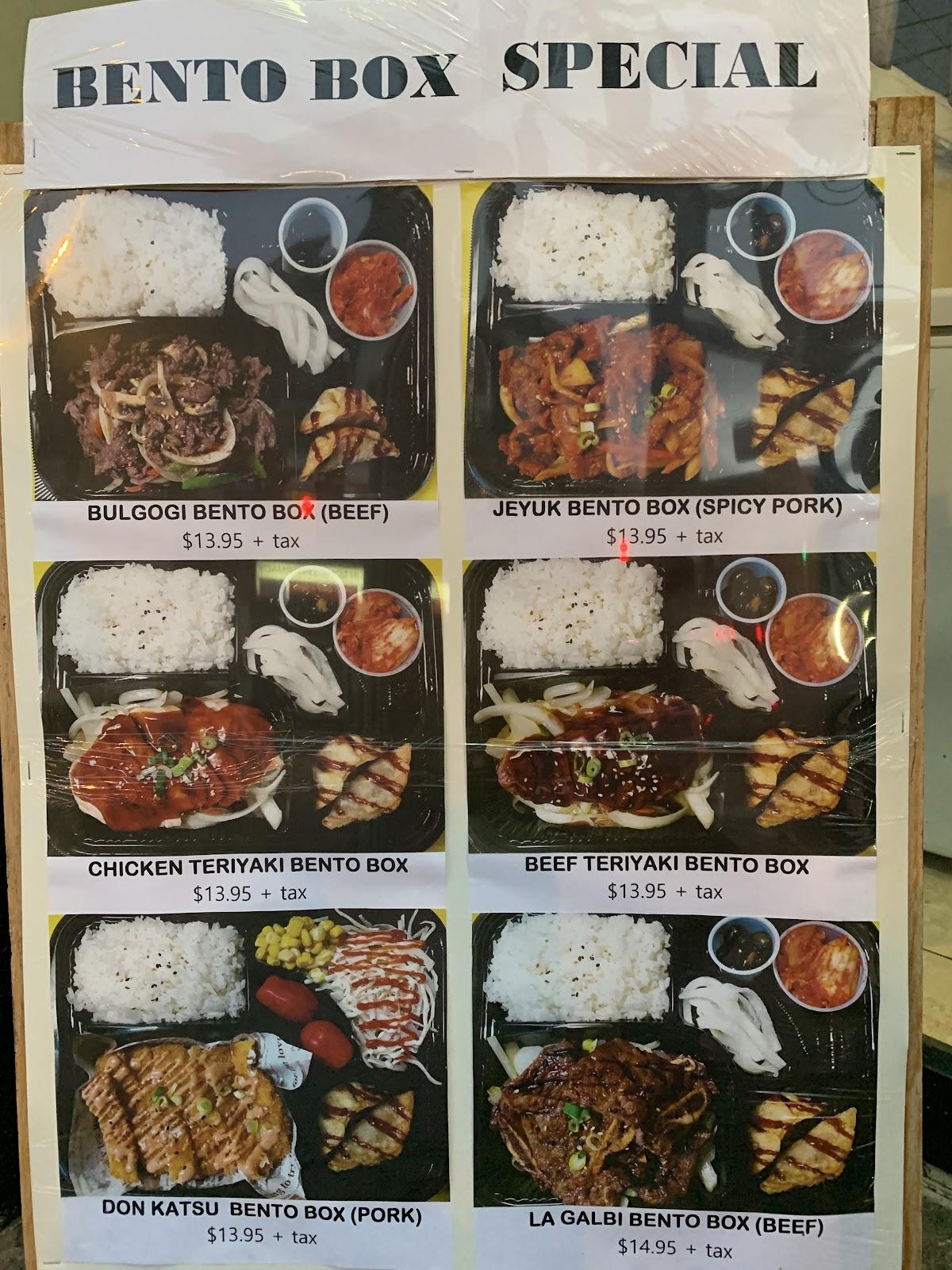 Menu au Daol Korean Restaurant, Toronto