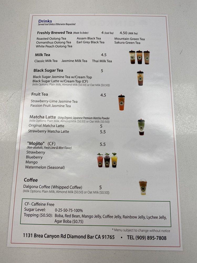 Menu at Gingko Katsu & Tea House restaurant, Diamond Bar