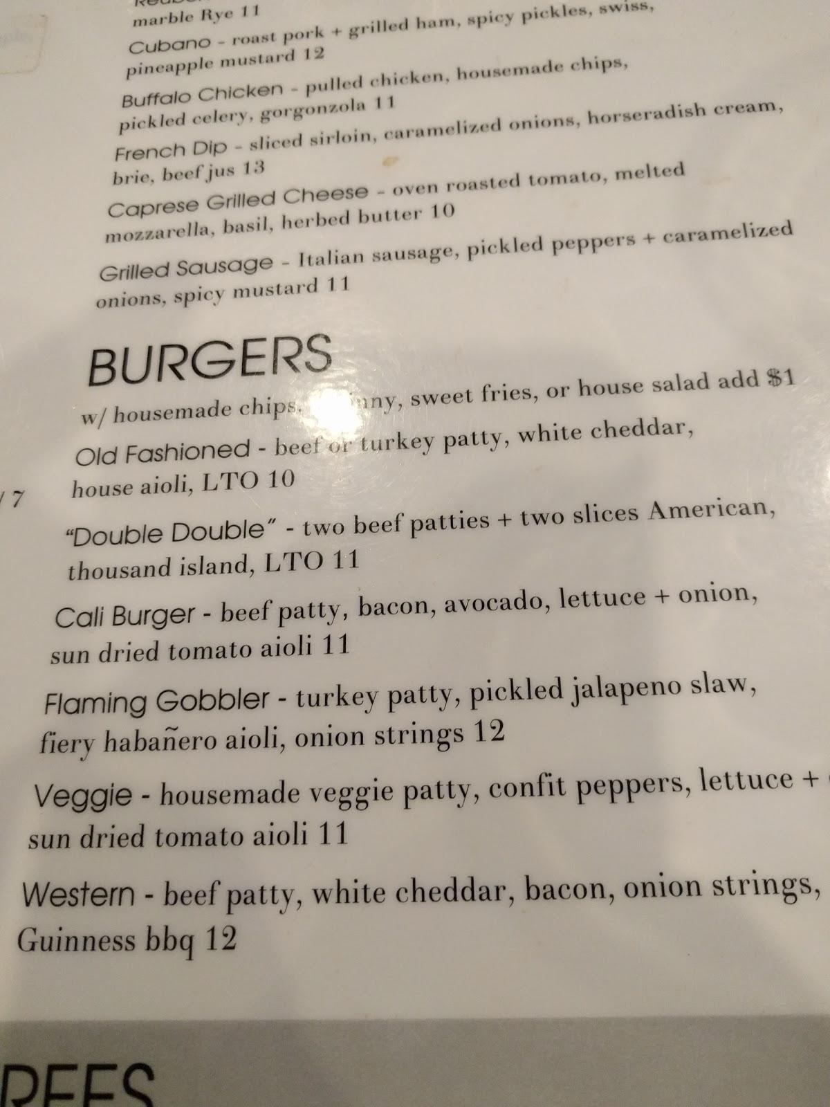 Menu at The Westbrook pub & bar, Bound Brook