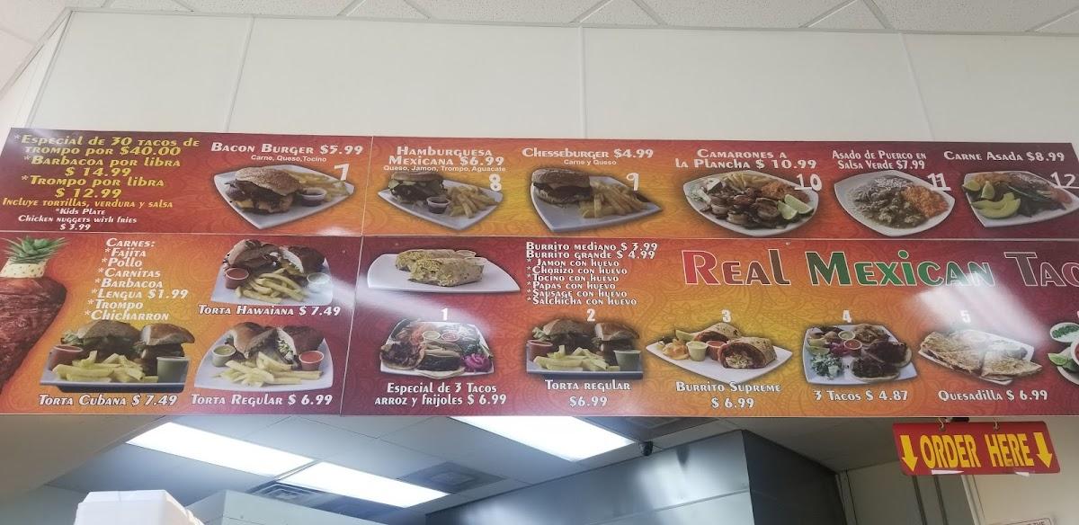 Menu at Taqueria el sazón potosino restaurant, Grand Prairie
