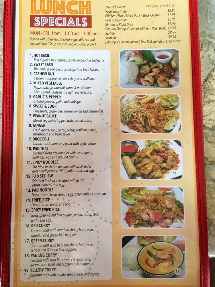 Menu at Thai Taste 2 restaurant, Bonita