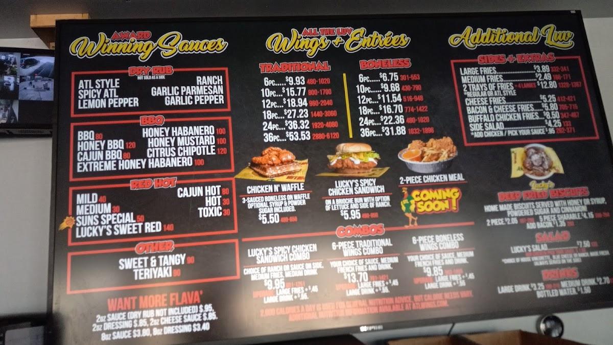 Menu at ATL Wings MARYVALE (DRIVETHRU) restaurant, Phoenix