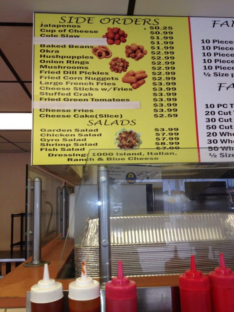 Menu at Sharks Fish & Chicken restaurant, Homewood, 254 Green Springs Hwy
