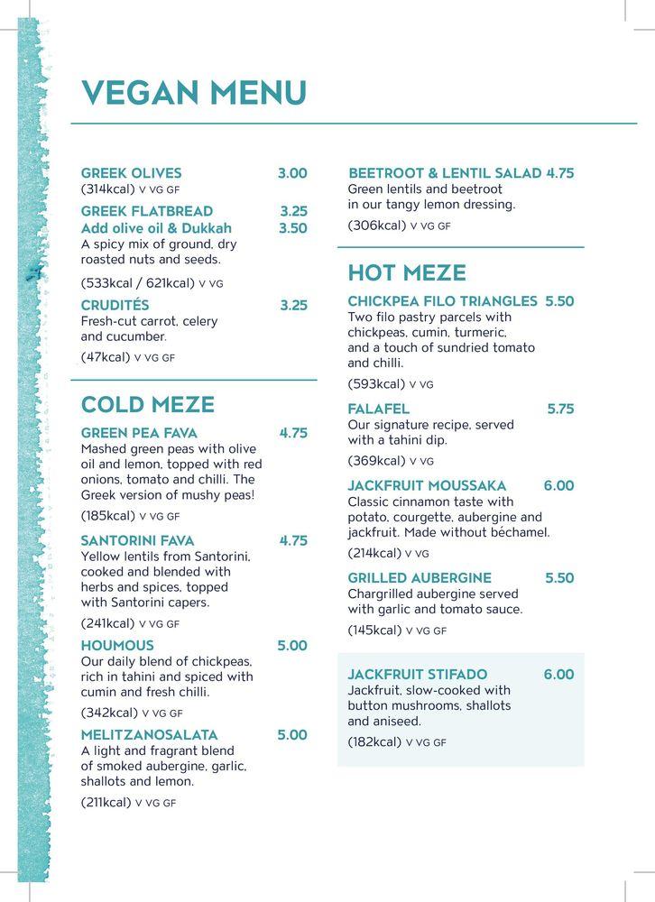 Carta del restaurante The Real Greek - Southampton, Southampton, level 1