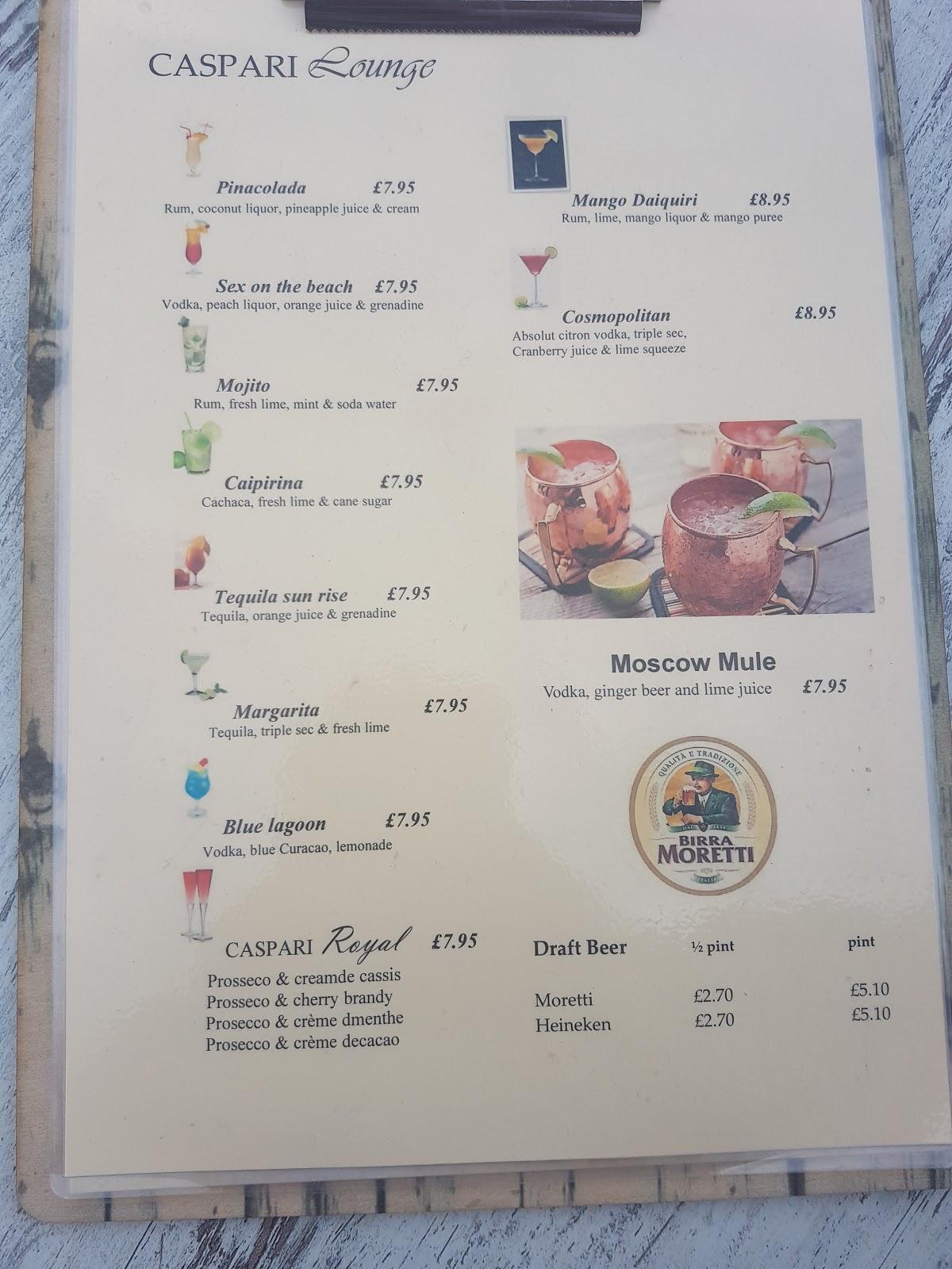 Menu at Makai restaurant, Brentford