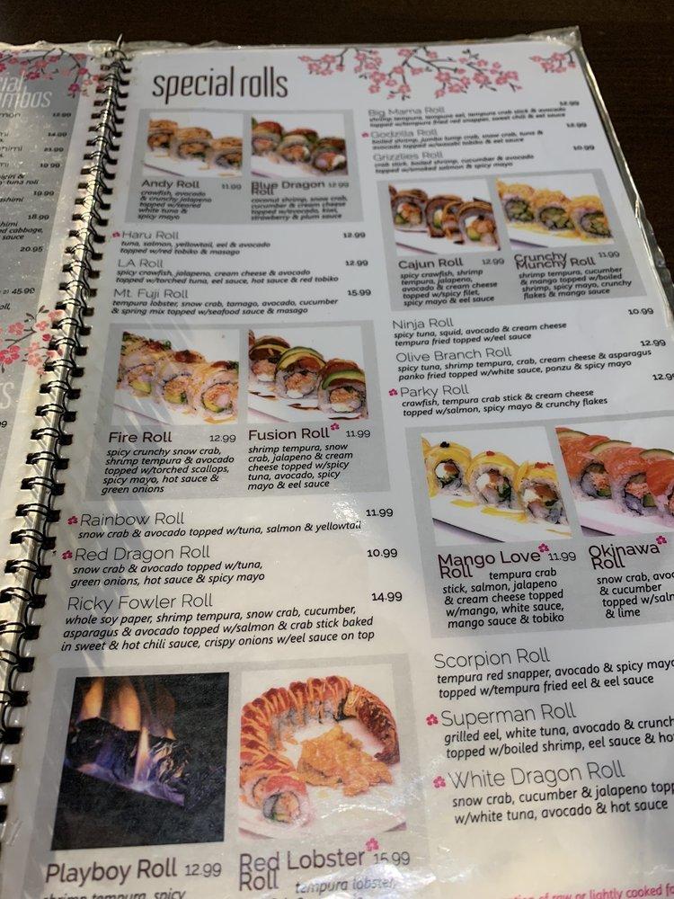 Menu at Naru Japanese Restaurant, Southaven