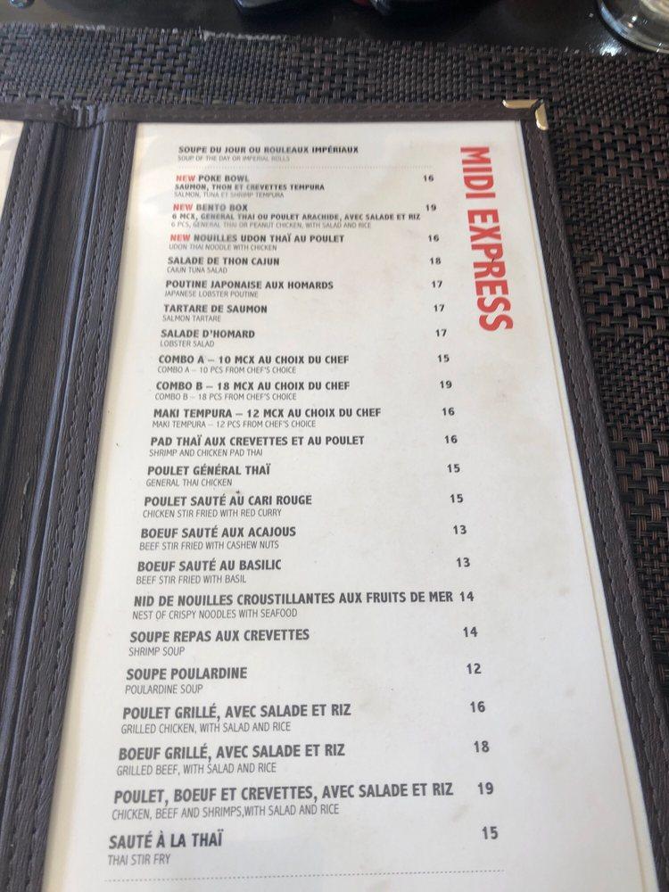 Menu at Restaurant Phuket, Montreal