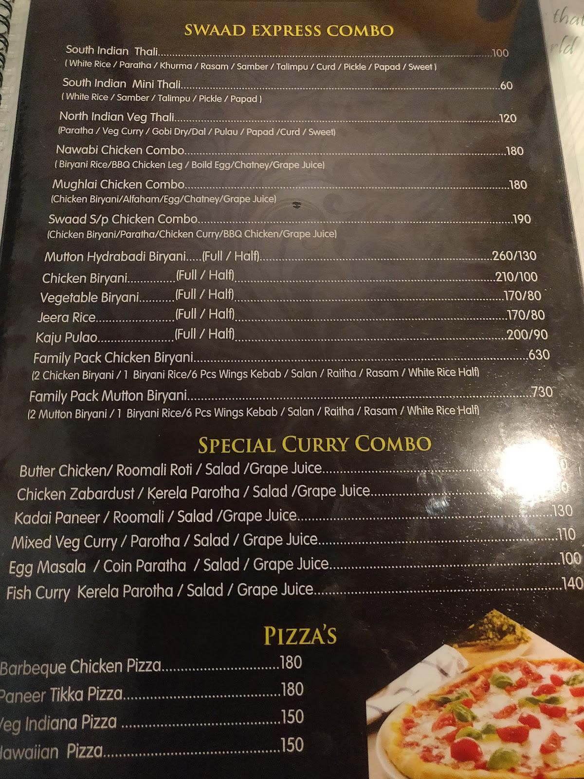 Menu at SWAAD EXPRESS RESTAURANT, Angallu