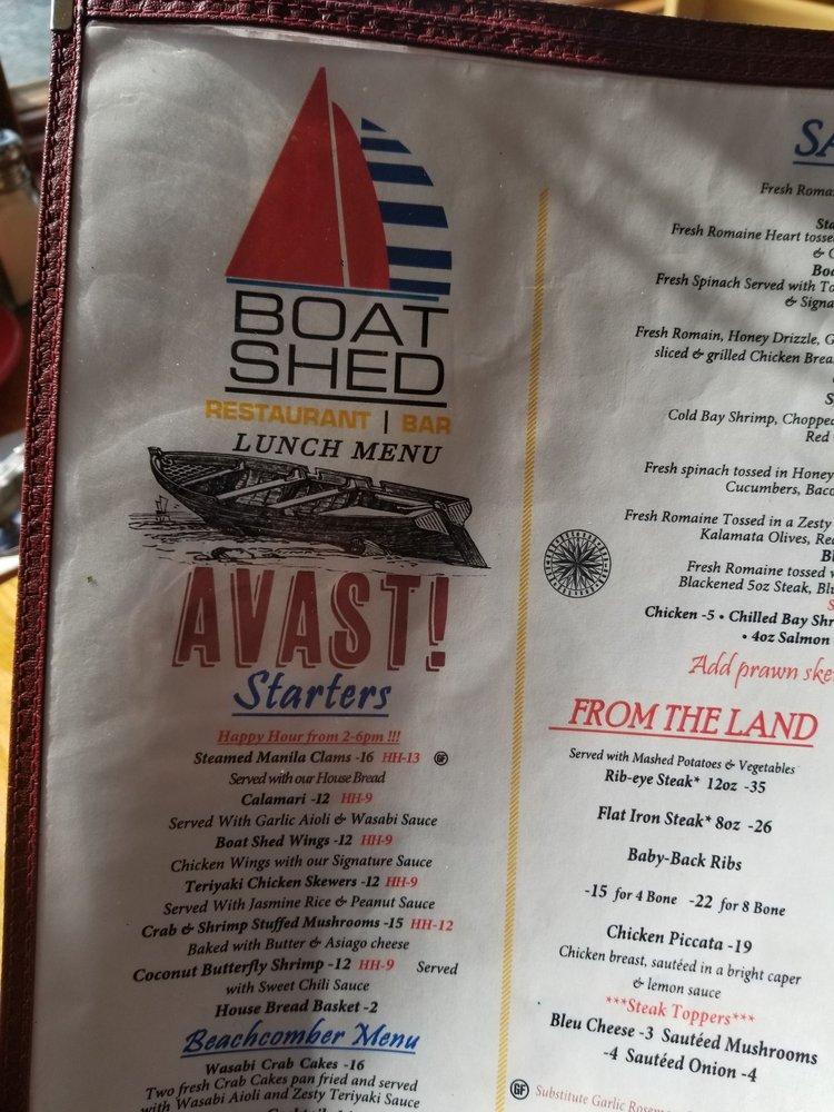 Menu at Boat Shed Restaurant, Bremerton