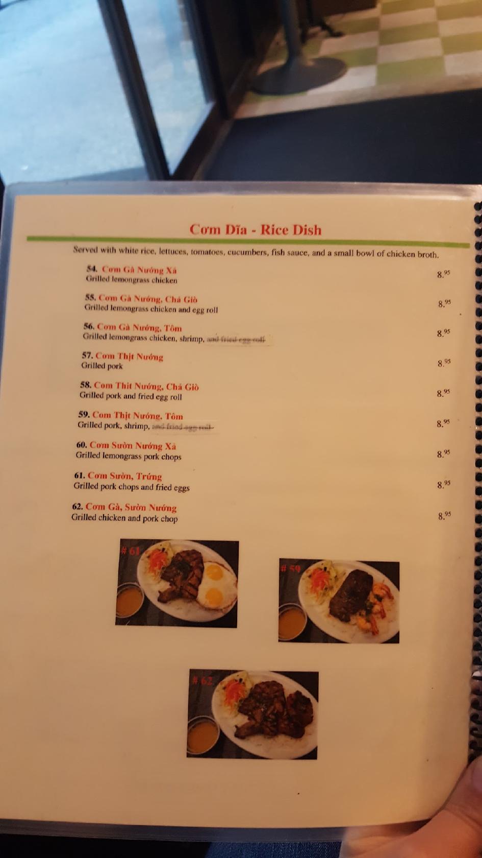 Menu at Phở 84 restaurant, Lynnwood, 196th St SW